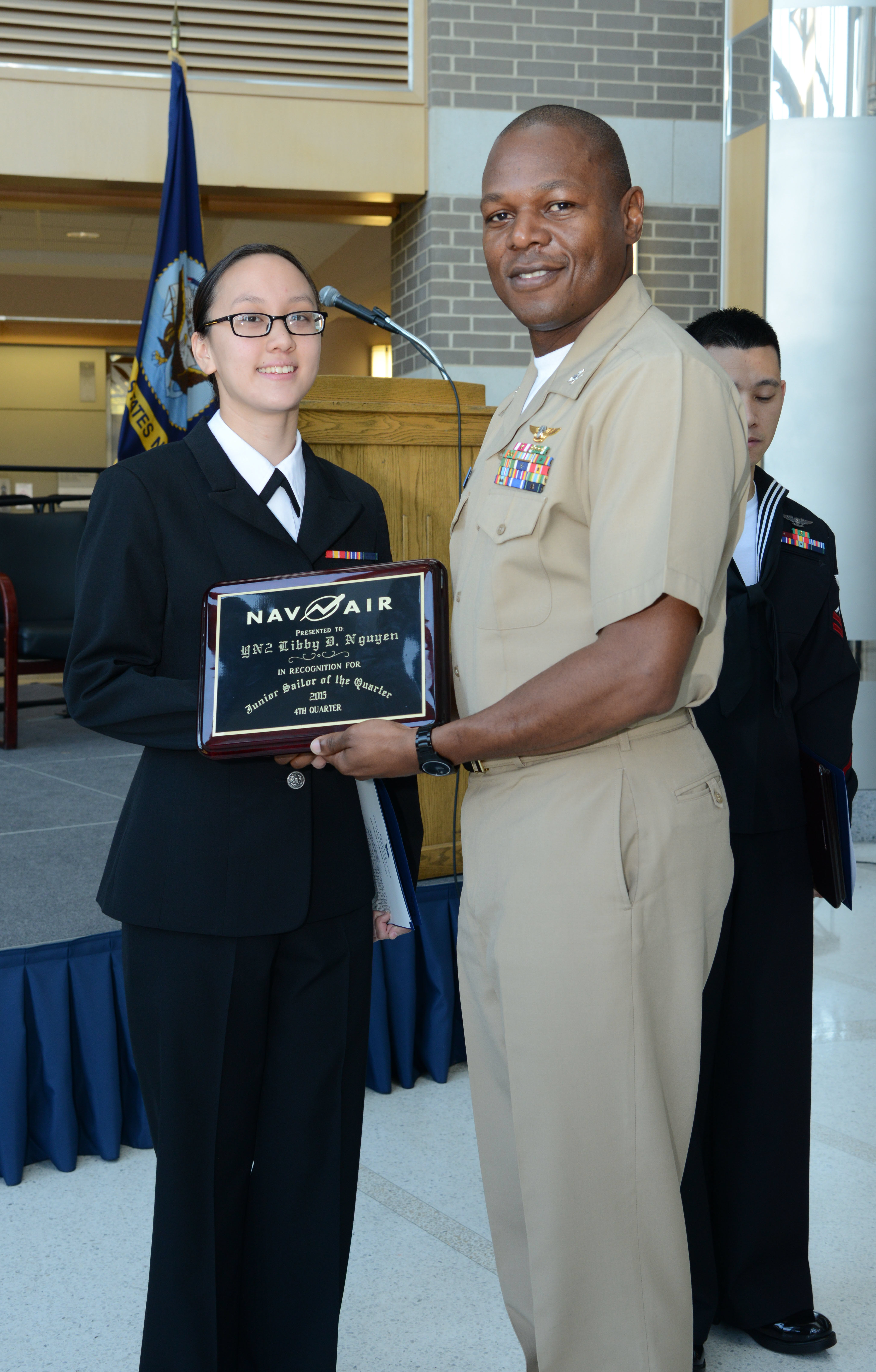 PHOTO RELEASE: AIR-7.3 employee recognized as Junior Sailor of the Quarter | NAVAIR